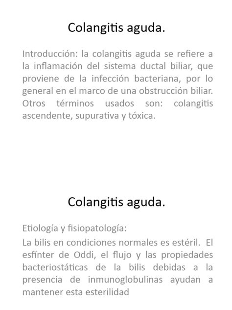 Colangitis Aguda Pdf Especialidades Medicas Enfermedades Y Trastornos