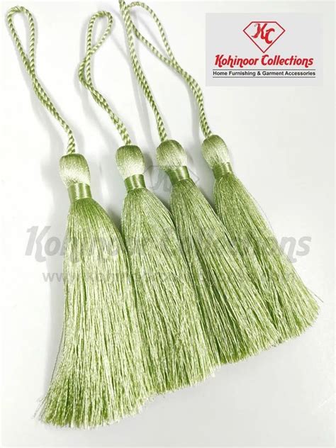 Polyester Green Plain Silk Tassel For Garments And Home Furnishing At Rs