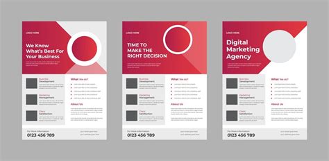 Premium Vector A Set Of Flyers For A Marketing Agency