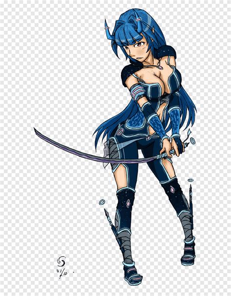 Anime Girl With A Sword Render