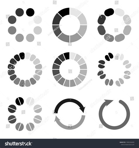 Set Different Load Icon Circle Website Stock Vector Royalty Free