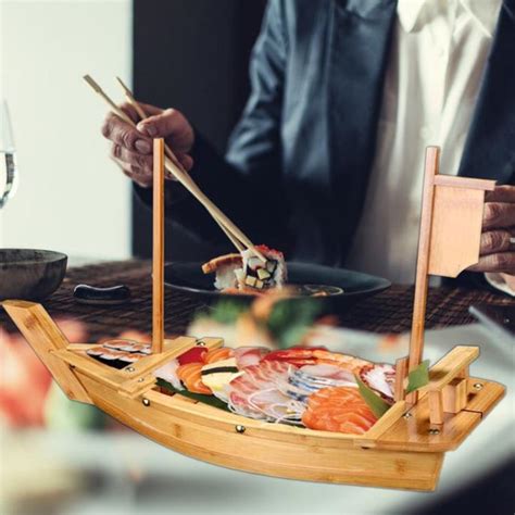 Buy Wooden Sushi Boat Plate Serving Tray Japan Sashimi Sushi Plate With