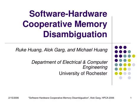 Ppt Software Hardware Cooperative Memory Disambiguation Powerpoint