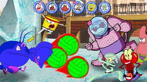 Blue Larry Vs Spongebob Squarepants Sandy Cheeck Patrick Star