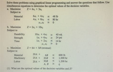 Solved Solve These Problems Using Graphical Linear