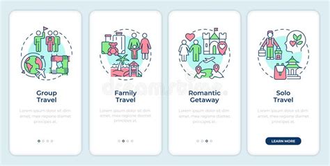 Travel Types Onboarding Mobile App Screen Stock Vector Illustration Of Type Tourism 314009101