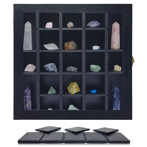 Buy Rock Display Case Shadow Box With Shelves For Rock Collection