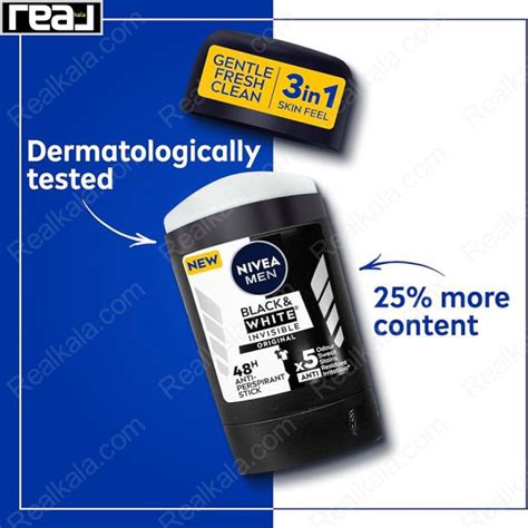 استیک ضد تعریق مام نیوا مردانه بلک اند وایت اینویزیبل اورجینال Nivea