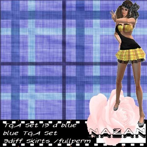 Second Life Marketplace Nn Tga 13d Blue Dress Blue Tga Set