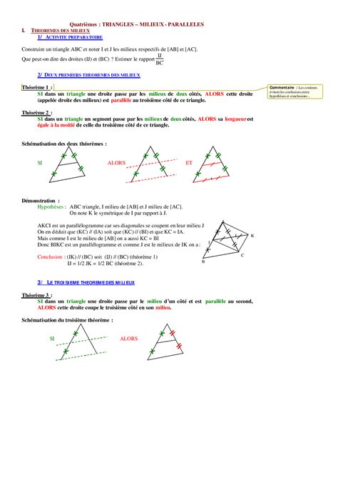 Triangles et droites parallèles Résumé de cours FR AlloSchool