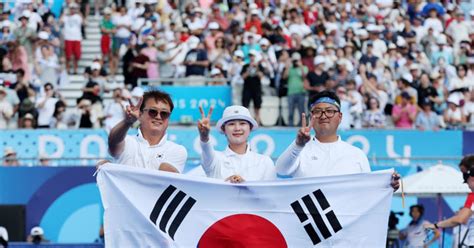 김우진 임시현 양궁 혼성 단체 금메달 파리 2024