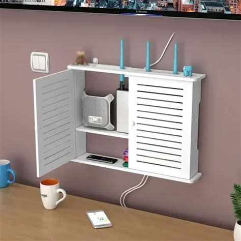 대형 무선 와이파이 라우터 보관함 케이블 전원 플러스 브래킷 목재 벽걸이 Diy 홈 데코 티몬