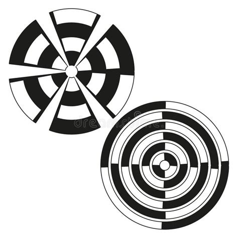 Optical Encoder Disc Concentric Circle Pattern Geometric Target Vector Black White Abstract