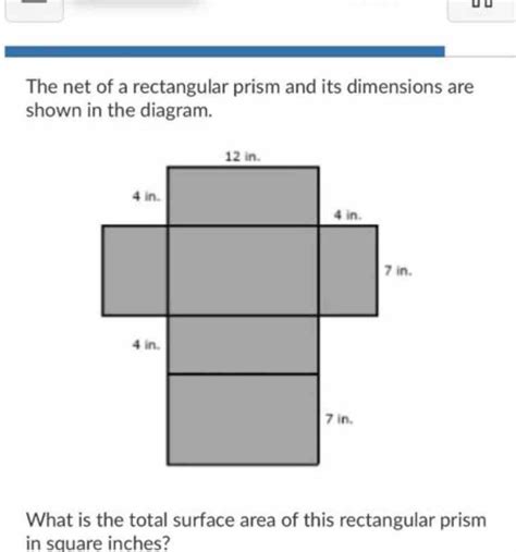 solved the net of a rectangular prism and its dimensions are shown in