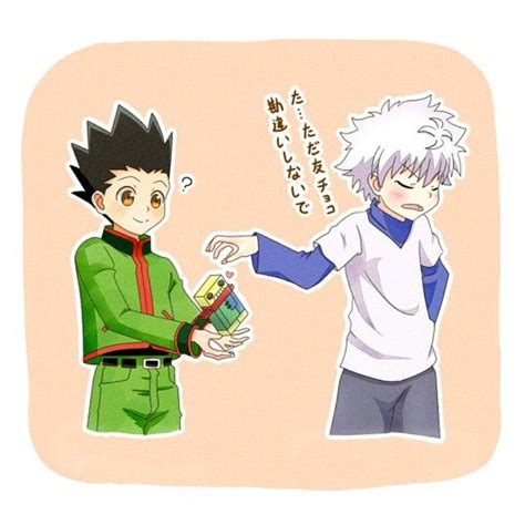 Hxh On Instagram Aww Kawaii Killua Giving His Choco Robots To Gon Kyaaa Cant Handle The