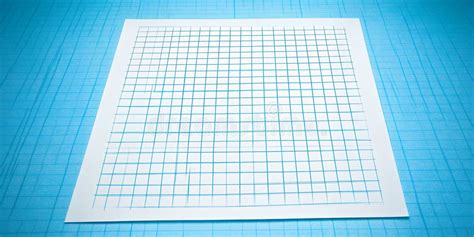 Blank Grid Paper Sheet On Blue Background Perfect For Design Projects Or School Assignments