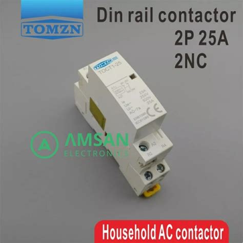 Kontaktor 2NO 2NC 1NO1NC 25A AC 220V TOMZN TOCT1 2P Din Rail Contactor