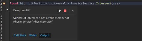 Problems With Raycasting Intersect Is Not A Valid Member Of