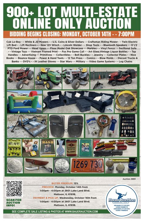 900 Lot Multi Estate Online Only Auction Bauer Auction Service