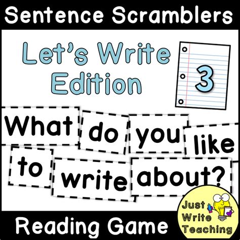 Sentence Scramblers Reading Game Lets Write Made By Teachers