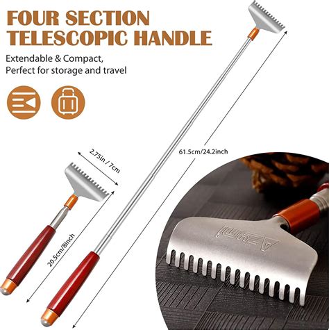 Azymi Telescoping Back Scratcher For Men Extendable With Wood Handle