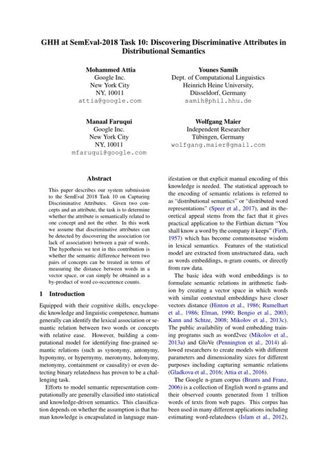 Pdf Discovering Discriminative Attributes In Distributional Semantics