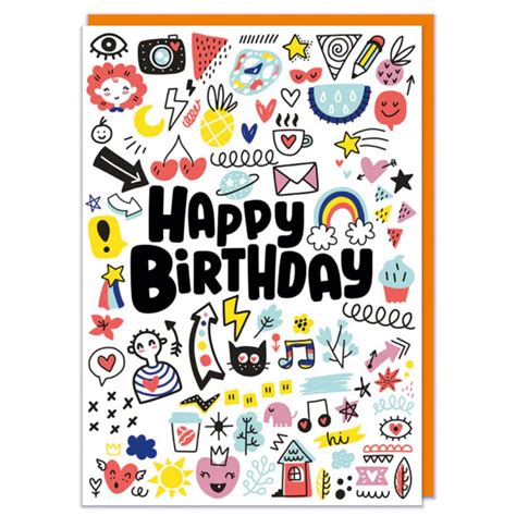 Happy Doodles Birthday Card Dean Morris Cards Outer Layer