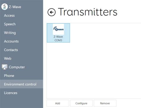 Z Wave Transmitters In Grid 3 Smartbox Hub