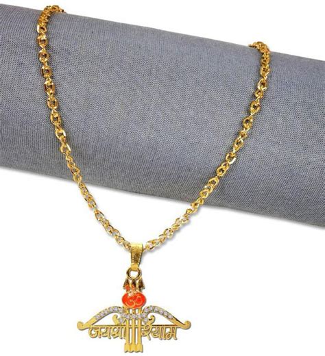 Airtick Nug Diamond Om Jai Shri Khatu Shyam Teen Baan Dhanush Pendant