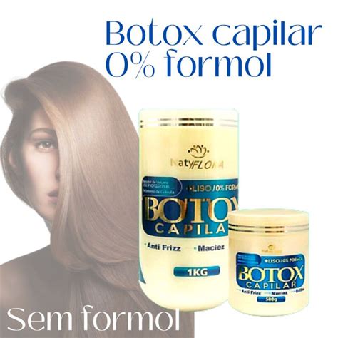 Botox capilar sem formol 500g cabelo liso saudável brilho anti frizz