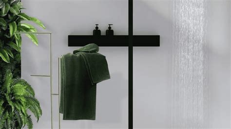 Półka łazienkowa pod prysznic loftowa czarna 60 cm Półki łazienkowe