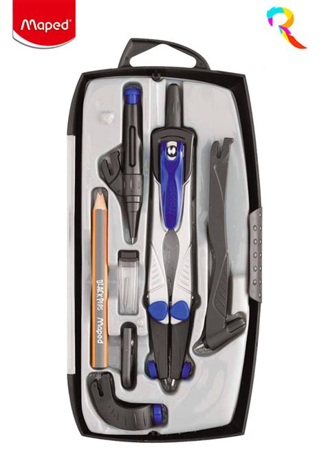 Maped Technic Compass With Extension Leg Set Of 7 Math Instruments