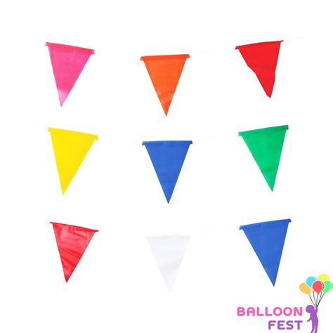 ขายส่ง Balloon Fest ธงราวงานวัด ธงราวคละสี ความยาว 18 เมตร Shopee