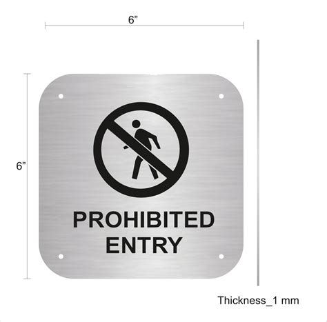 Sign Board Prohibited Entry 6 X 6 Adtechinfra