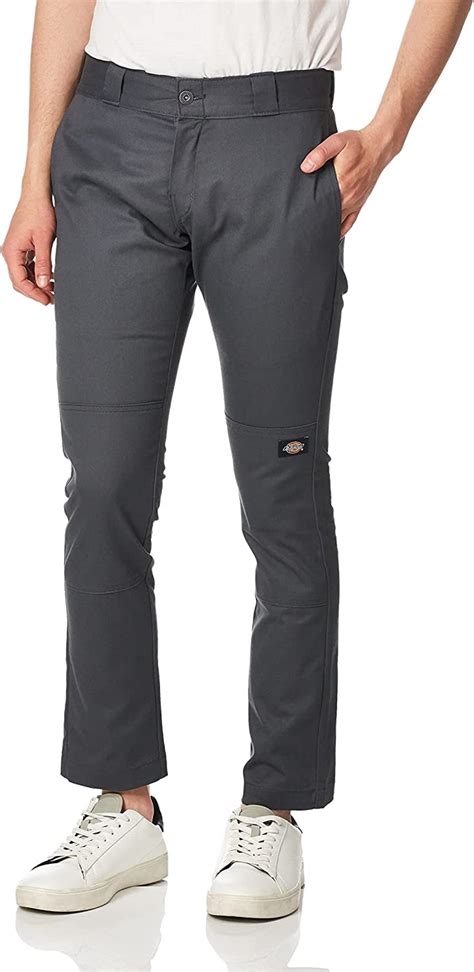 Dickies Mens Skinny Straight Double Knee Work Pant 34w X 32l Charcoal