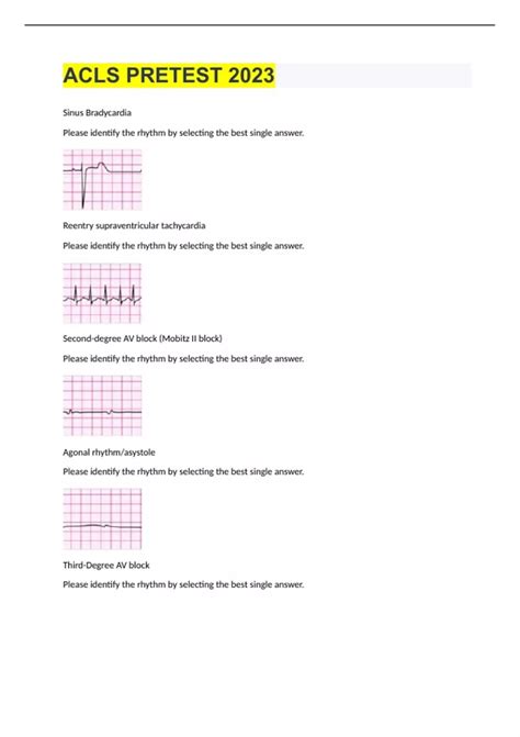 Acls Advanced Cardiovascular Life Support Pretest 2023 Aha Acls Stuvia Us