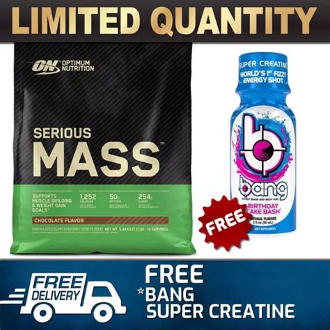 Optimum Nutrition Serious Mass Banana 545kg 12lbs Protein Super Weight