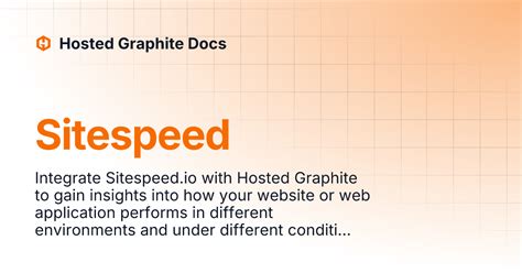 Sitespeed Hosted Graphite Docs