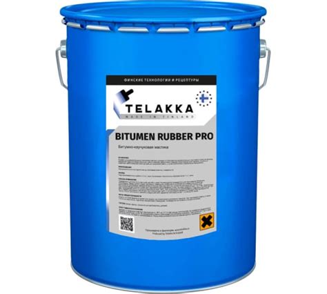 Битумно-каучуковая мастика Telakka BITUMEN RUBBER PRO 18кг ...