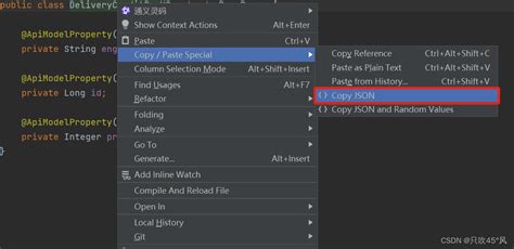 Idea Json插件，copy实体类转换为json格式idea 实体类转json Csdn博客
