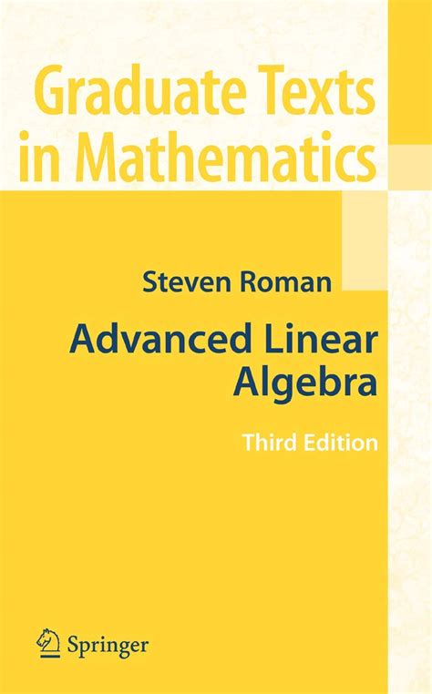 Advanced Linear Algebra Graduate Texts In Mathematics 135 Band 135