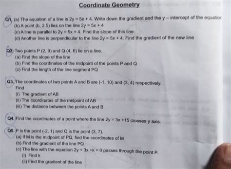 [solved] topic coordinate geometry answer the given question