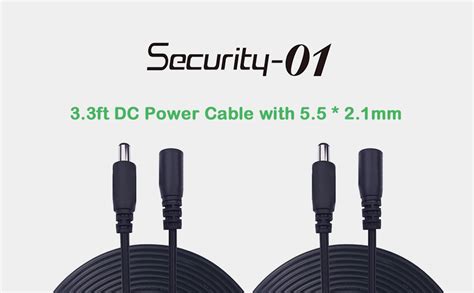 Security 01 2 Pack 3 3FT 1M DC Power Extension Cable Plug 5 5mm X 2