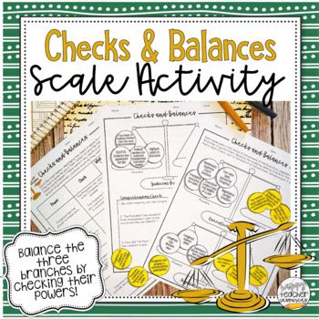 Three Branches Checks And Balances Activity For Civics And American History