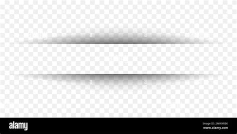 Realistic Horizontal Sheet Divider Lines Paper Shadow Effect Isolated