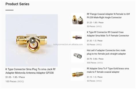 Types Of Coaxial Connectors Rp Sma Male To Sma Female Straight Sma Adaptor Buy Rp Sma Male To