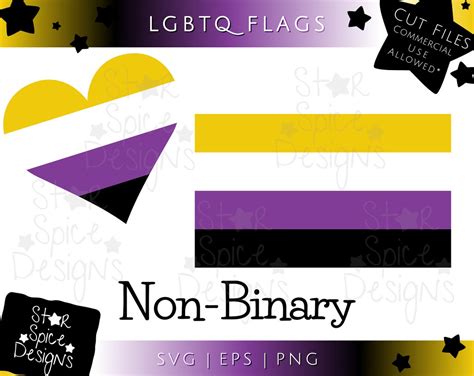 LGBTQ Flag Non Binary Printable Cut Files Etsy
