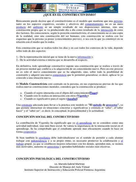 Que Es El Constructivismo Principios Pdf Constructivismo Filosofía