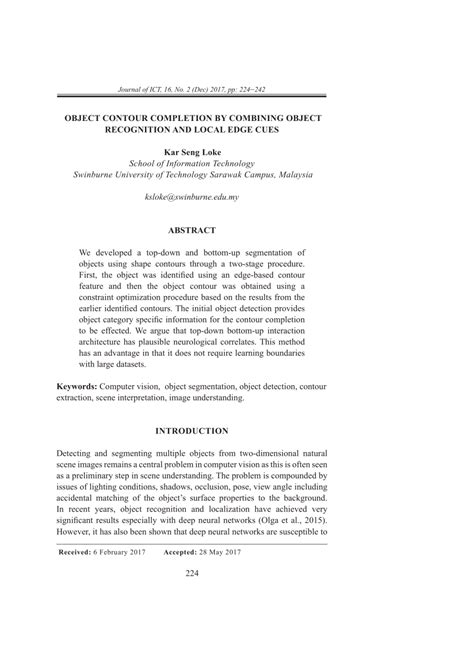 Pdf Object Contour Completion By Combining Object Recognition And Local Edge Cues