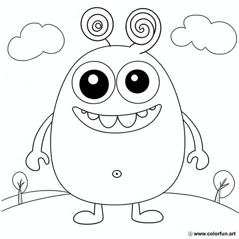 Coloriage Dun Monstre Rigolo à Télécharger Ou à Imprimer Gratuitement